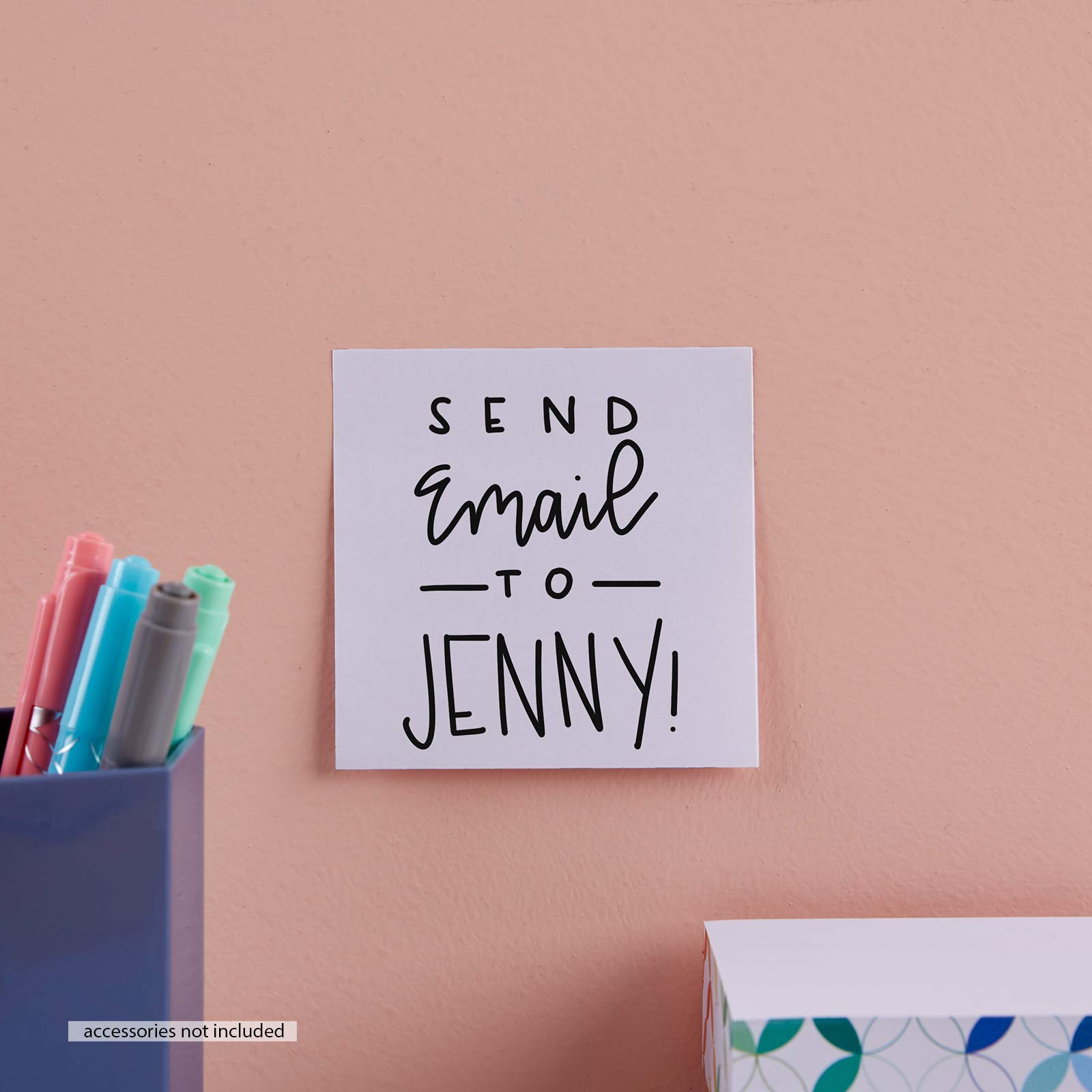 Erin Condren Sticky Note Cube for Posting Notes in a 3" x 3" Size - Mid Century Circles Colorful Geometric Pattern with 260 Sheets of Note Paper in a Cube