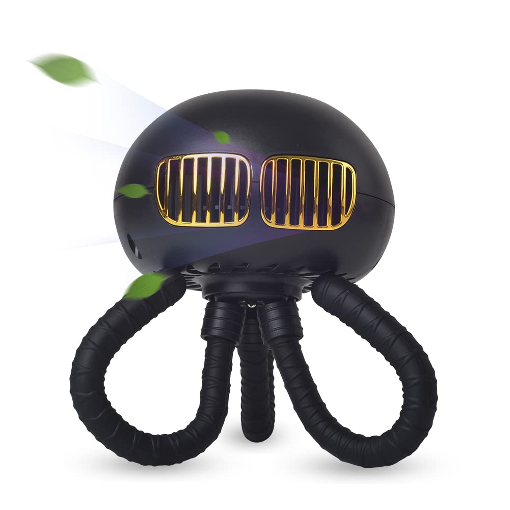 UJAY Stroller Fan,Mini Personal Portable Desktop Fan,Non-Slip Durable,USB or Battery Powered, Bladeless Fan Design, Stylish and Safe,Low Noise, Short Charging Time,Long Use Time