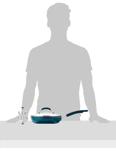 Rachael Ray Brights Deep Nonstick Frying Pan / Fry Pan / Skillet - 9.5 Inch, Marine Blue