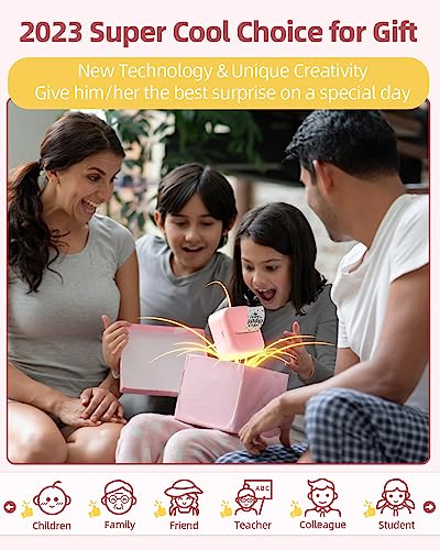 memolife 𝟐𝟎𝟐𝟑 𝐅𝐮𝐧 𝐆𝐢𝐟𝐭 Sticker Maker Machine - Mini Thermal Printer with 6 Rolls Non-Adhesive Paper (2in*21.3ft/Roll), Inkless Printer for iPhone & Android, Portable Mini Printer for DIY