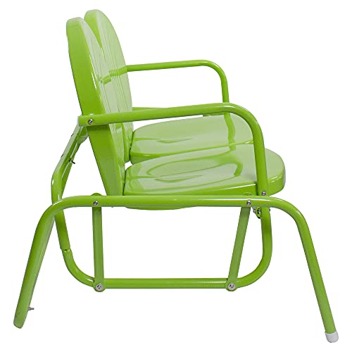 Northlight Outdoor Retro Metal Tulip Double Glider Patio Chair, 48.25", Lime Green