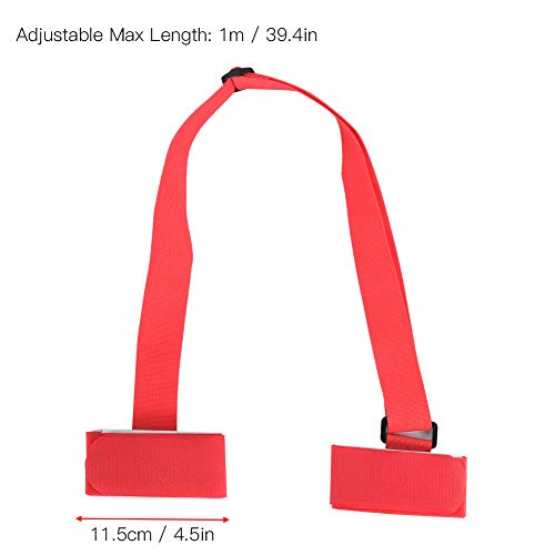 Dilwe Ski Strap, Adjustable Ski Pole Carrier Shoulder Sling with Cushioned for Snowboard Skateboard Yoga Mat Winter Outdoor Sports Accessory(Red)