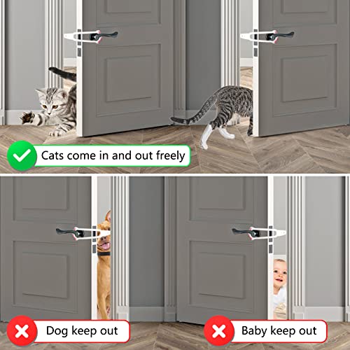 LUBERDUSH Cat Door Holder Latch -Adjustable Cat Door Alternative to Keep Dogs Out of Cat Litter Boxes and Food,Flex Latch Strap Let's Cats in and Safe Baby Proof, No Measuring Easy to Install(2 Pack)