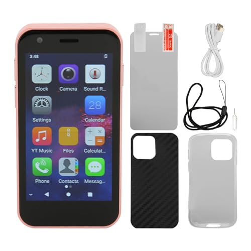 Dilwe Unlocked Mini Smartphone, 3.0 inch 4G Mini Phone, Dual Card Dual Standby Cell Phone,3GB 64GB Child Phone,5MP 13MP Small Cell Phone for Android 10.0 (Pink)