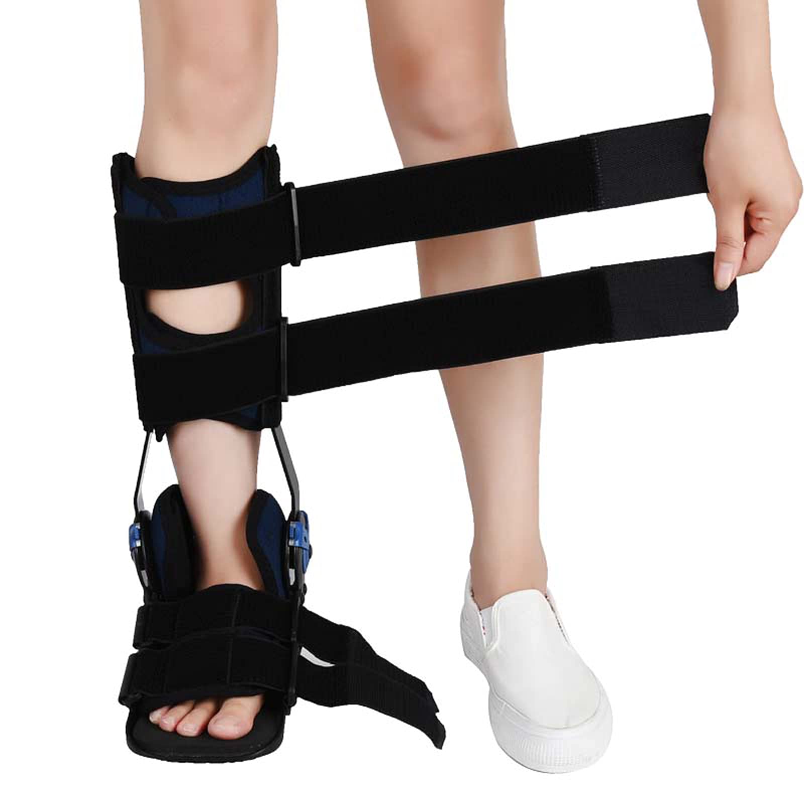 DXDUI Foot Orthosis Boots Fracture Ankle Foot Stabilizer Brace Fixed Leg Fracture Lower Limb Paralysis for Knee Ankle Foot Injuries and Ankle Sprain,S