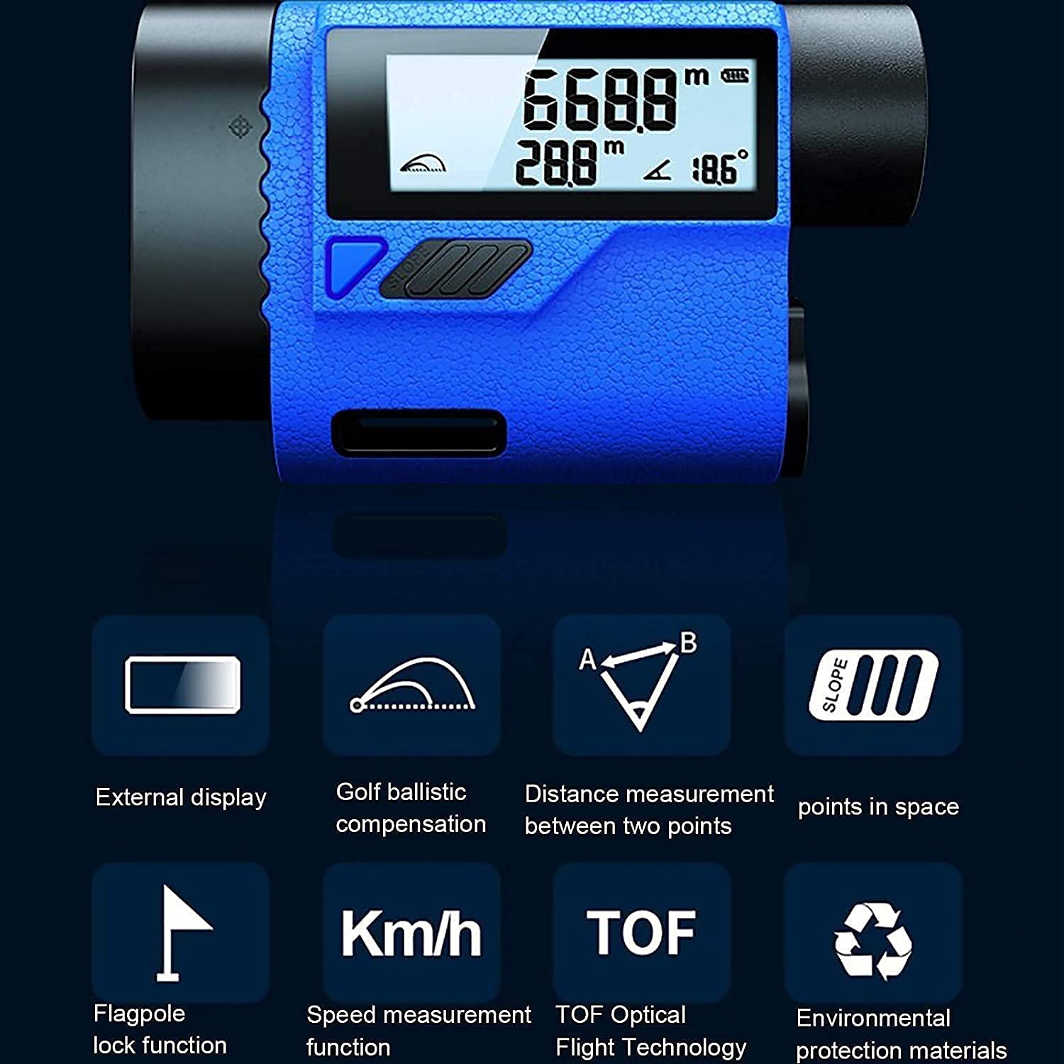 FEABCR Golf Rangefinder,6X Laser Distance Finder,Rangefinder telescope handheld outdoor distance measuring instrument golf height measurement speed angle measurement for Golfing, Hunting, Target Shoot