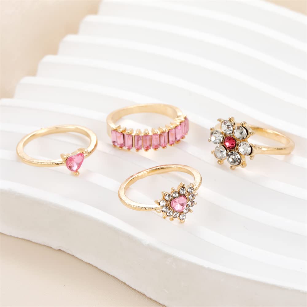 Gonaver Colorful Y2K Finger Knuckle Ring Set (C)