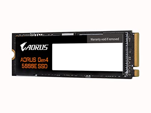 GIGABYTE AORUS Gen4 5000E SSD 500GB PCIe 4.0 NVMe M.2 Internal Solid State Hard Drive with Read Speed Up to 5000MB/s, Write Speed Up to 3800MB/s, AG450E500G-G