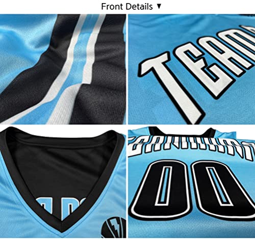 TAND Custom Basketball Jersey Reversible Uniform Add Any Team Name Number Personalized Sports Vest for Men/Boys, Black White, One Size