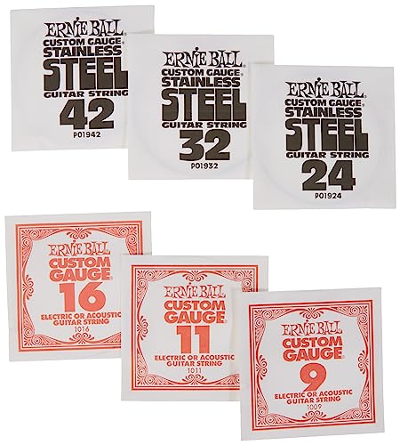 Ernie Ball Super Slinky Stainless Steel Electric Guitar Strings, 9-42 Gauge (P02248)