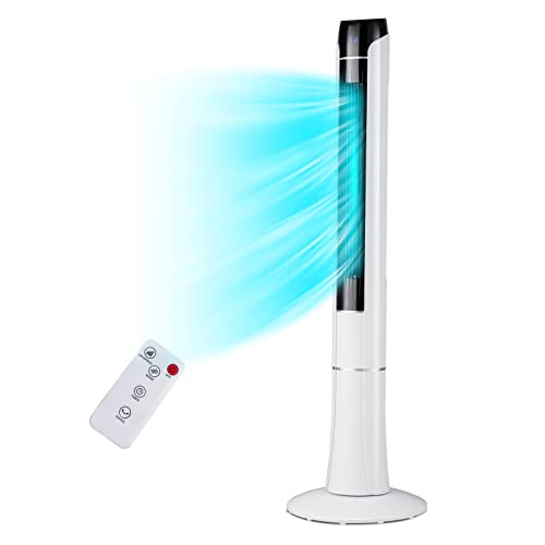 Tangkula 48-Inch Tower Fan with Remote Control, Quiet Bladeless Tower Fan w/ 3 Speeds, 3 Modes, 1-15H Timer & LED Display, 80Β° Oscillating Floor Standing Fan, Portable Circulating Fan for Home Office
