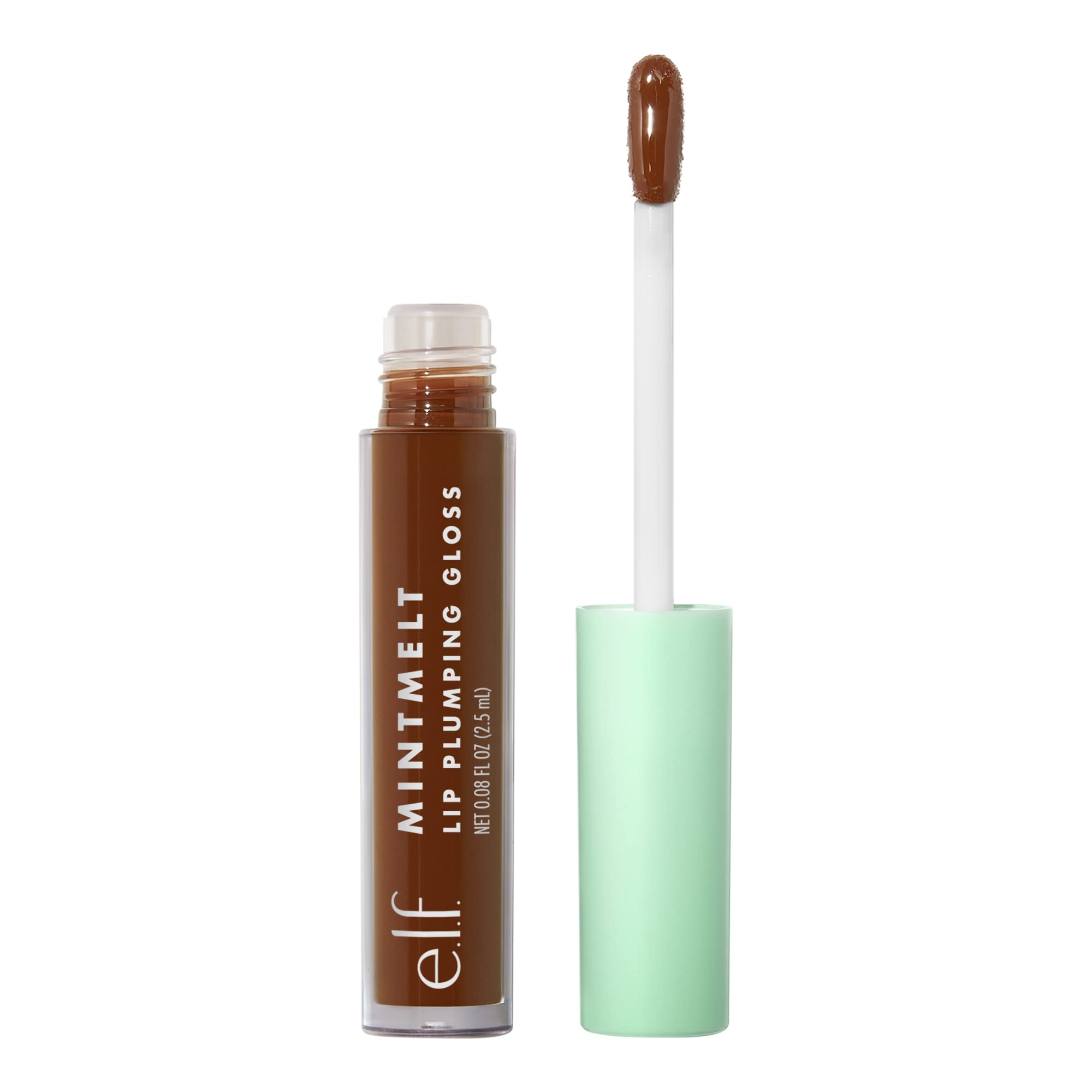 e.l.f. Mint Melt Lip Gloss, High-shine, Hydrating Lip Gloss, Plumps Lips & Creates Subtle, Buildable Color, Vegan & Cruelty-Free, Chocolate Chip