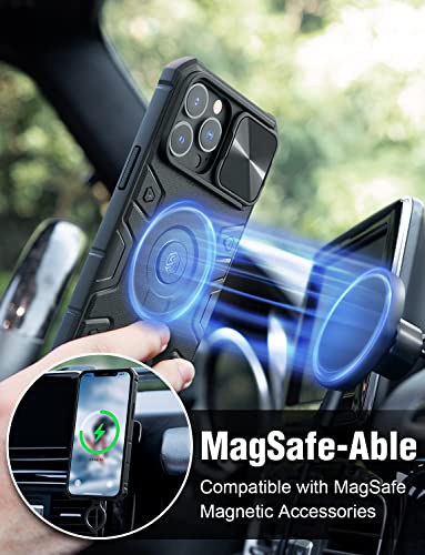 Nillkin [2022 Upgraded] iPhone 13 Pro Max Case [Compatible with MagSafe] [Slide Camera Cover] [Multifunctional Kickstand] Heavy Duty Protection Armor Case for iPhone 13 Pro Max 6.7'' Blue
