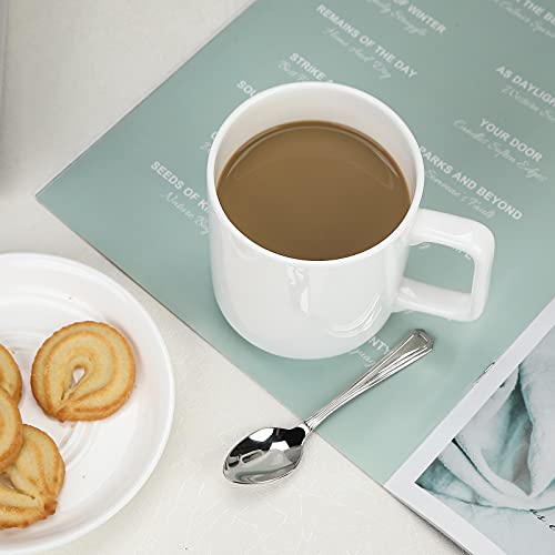 FunIdea Fine Bone Ceramic Coffee Mug with Handles for Hot Beverages Coffee Cappuccino Latte Cocoa Tea Perfect for Home (15oz)