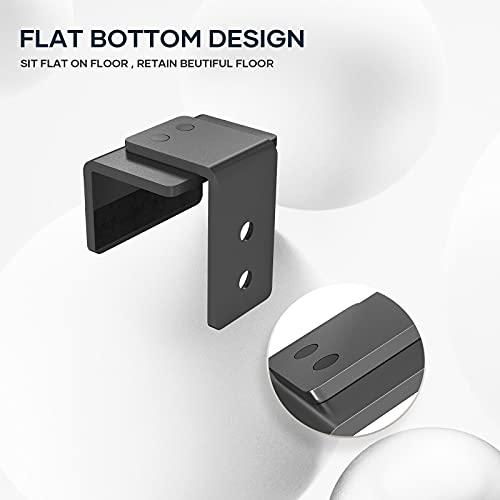 EaseLife Sliding Barn Door Bottom Floor Guide,U Shape,Flexible Adjustable Fit Distance,Flush Flat Bottom Design,Wall Mount System,for Door & Cabinet,Black