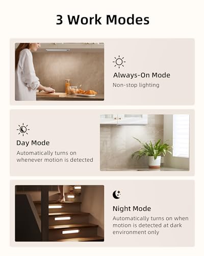 EZVALO Under Cabinet Lights, LED Closet Lights Wireless USB Charging, Motion Sensor Lighting Indoor 5700K Dimmable with Remote Control (White) 5 Pack