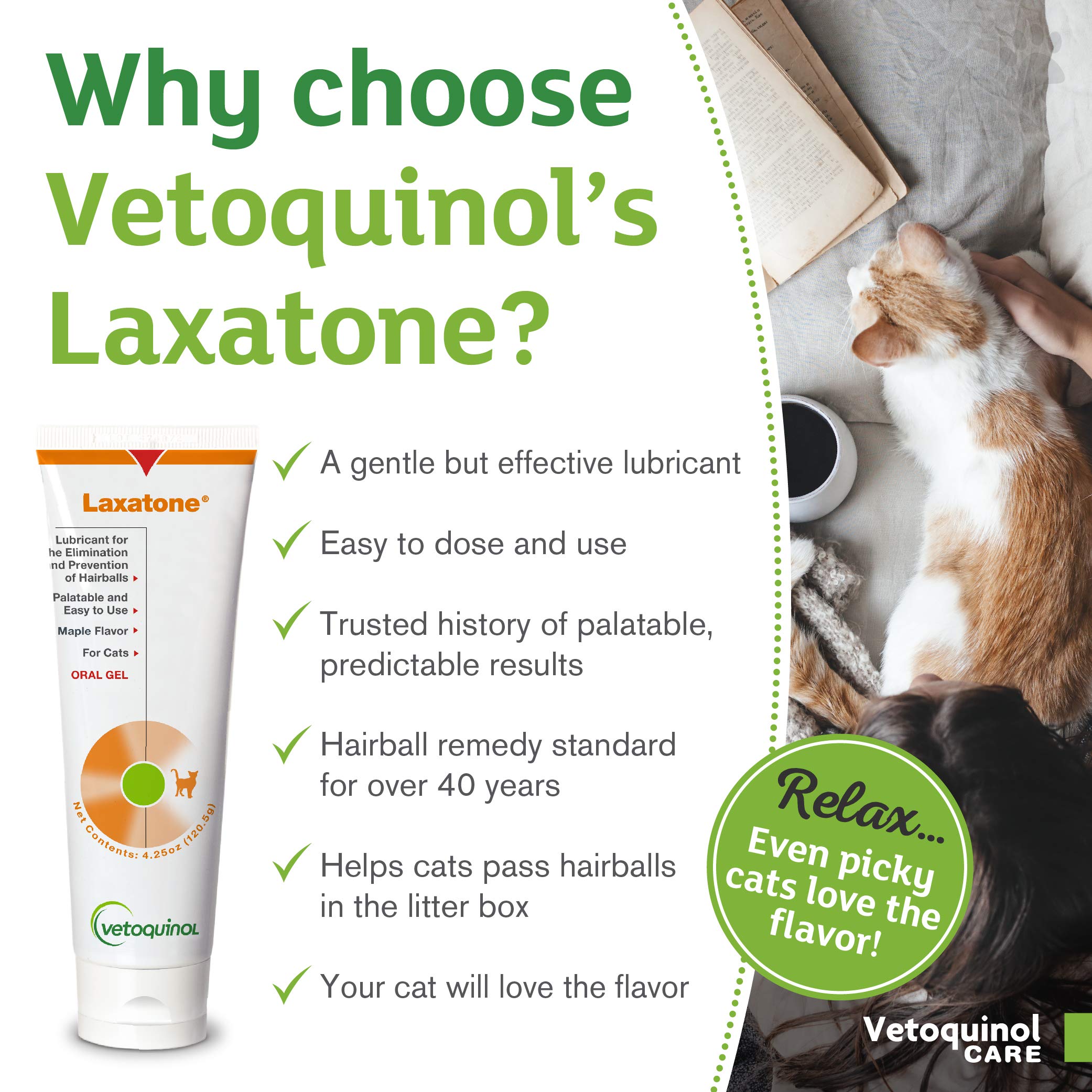 Vetoquinol Laxatone: Oral Hairball Lubricant Gel for Cats β Maple Flavored, 4.25oz 2 Pack