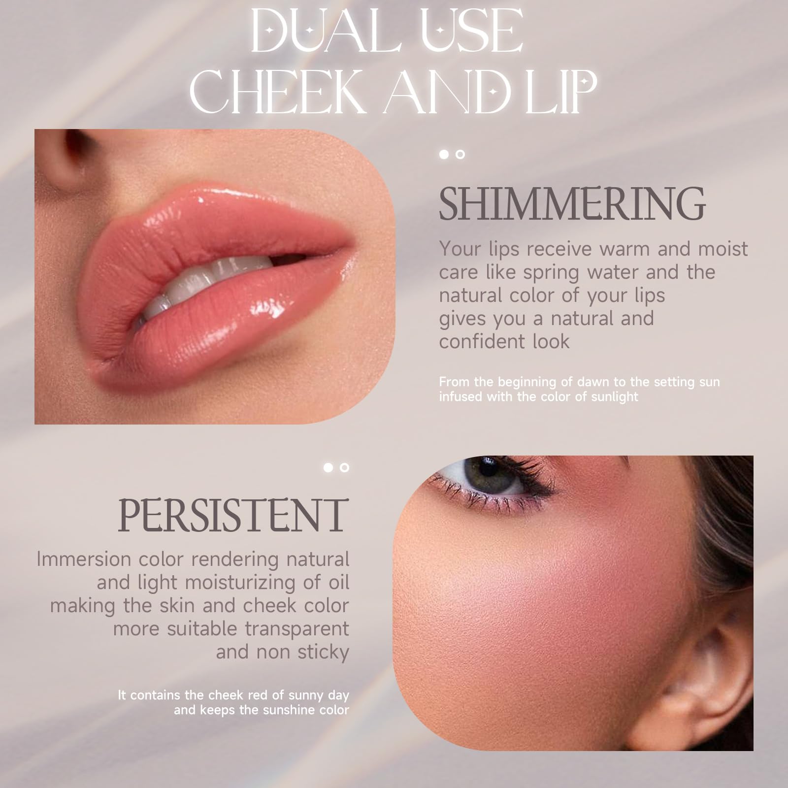 Easilydays Color Changing Blush Stick, Cream Blush for Cheeks & Lips, Dewy & Natural Nude Finish, PH Changing Moisturizing Blush Rouge, Waterproof Blusher Gel for Cheeks, Eyes, Lips, Brightening Balm, Lightweight & Long-Wearing