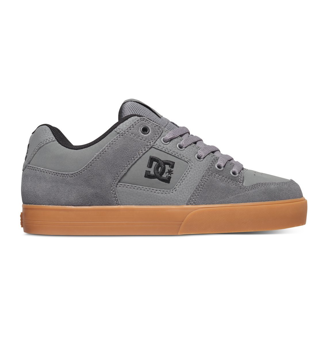 DC Men's Pure Low Top Casual Skate Shoe, Grey/Gum, 10.5 M US
