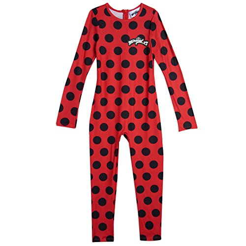 Miraculous Ladybug Toddler Girls Cosplay Jumpsuit Gloves and Mask 3 Piece Costume Set Polka Dots Red 4T