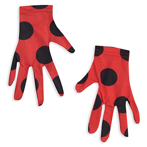 Miraculous Ladybug Big Girls Cosplay Jumpsuit Gloves and Mask 3 Piece Costume Set Polka Dots Red 10-12