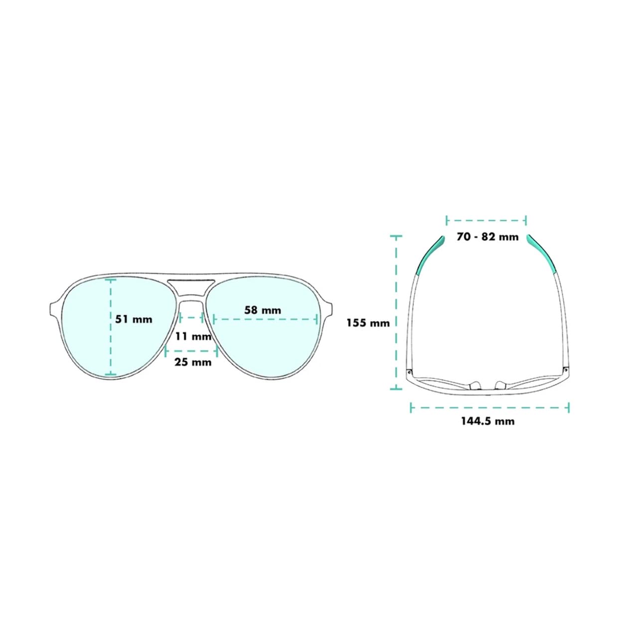 goodr Buzzed On The Tower Polarized Aviator Sunglasses for Men & Women, Green Solid Frames with Green Gradient Lens, UV400 Protection, Non Slip