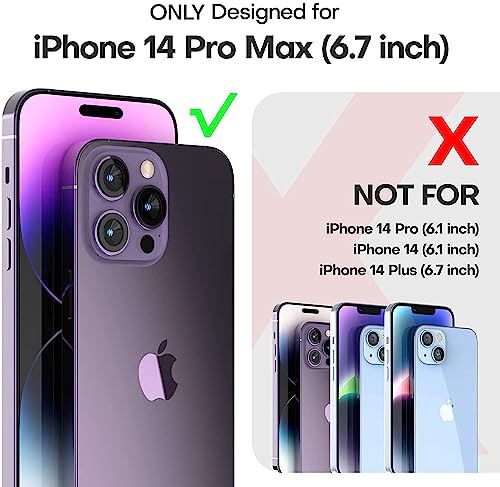 TAURI for iPhone 14 Pro Max Case, [5 in 1] 1X Clear Case [Not-Yellowing] with 2X Tempered Glass Screen Protector + 2X Camera Lens Protector, [Military-Grade Drop Protection] Phone Case 6.7 Inch