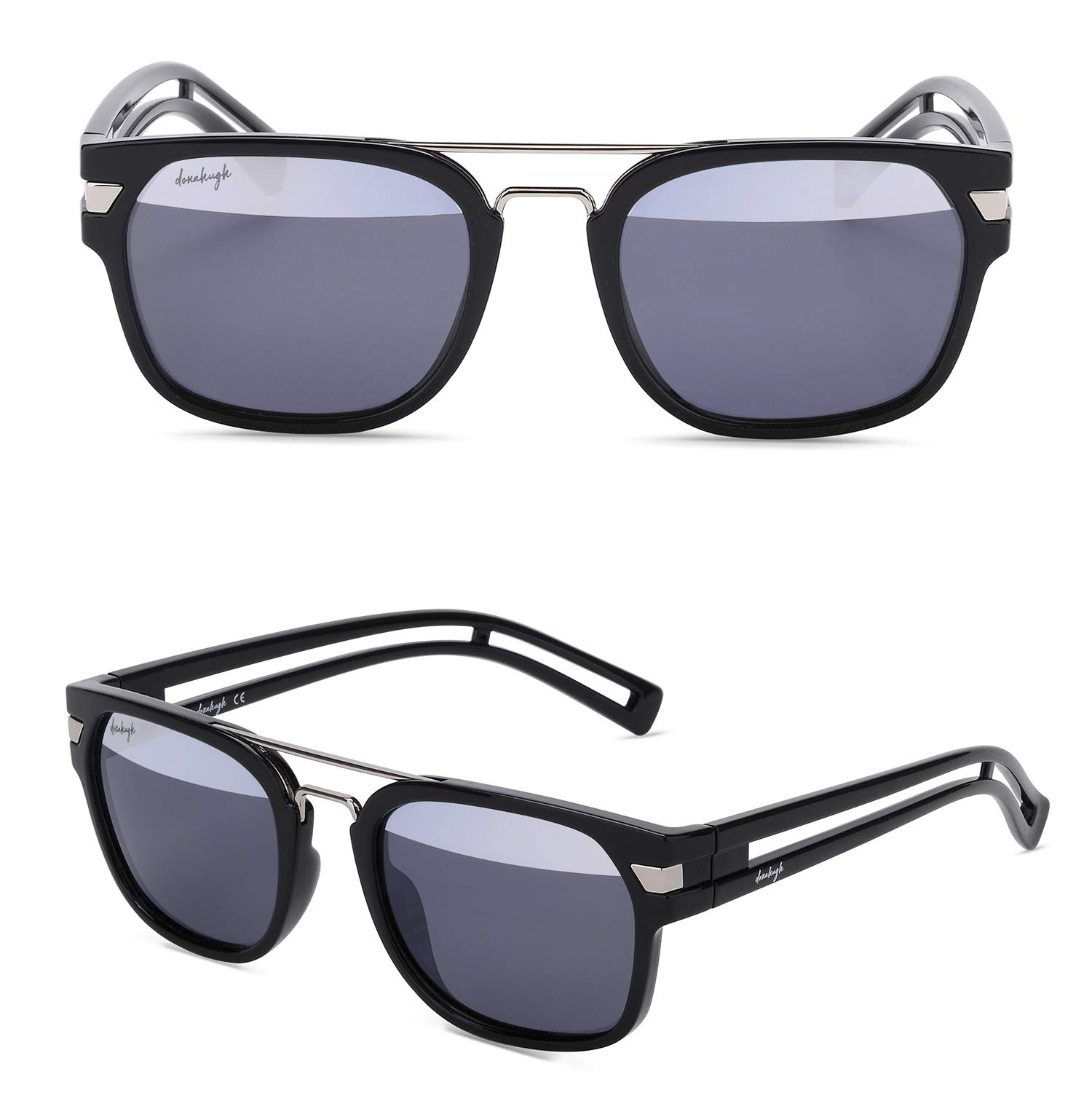 Donahugh Designer Sunglasses For Men Women Fashion Polarized Retro Sun Glasses (Tortoise)