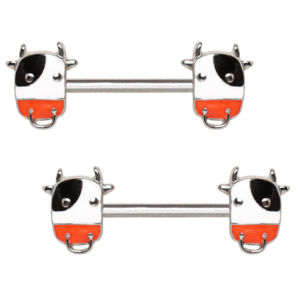 Dynamique 316L Surgical Steel Milky Cow Nipple Bar (Sold Per Pair Or Per Piece)