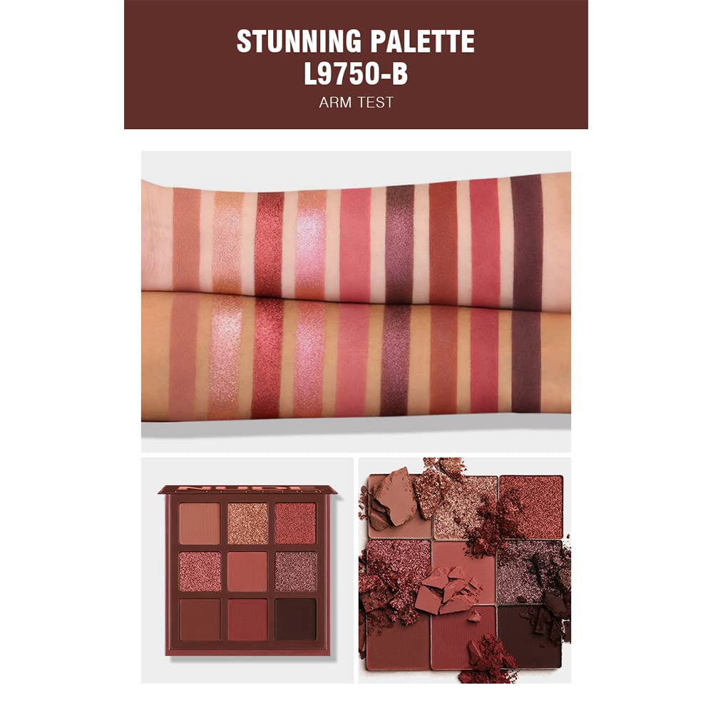 Quxun 9Colorful Eyeshadow Palette High Pigmented Makeup Palette Matte And Shimmer Glitter Eyeshadow Waterproof Long Lasting Eye Shadow Palette #3