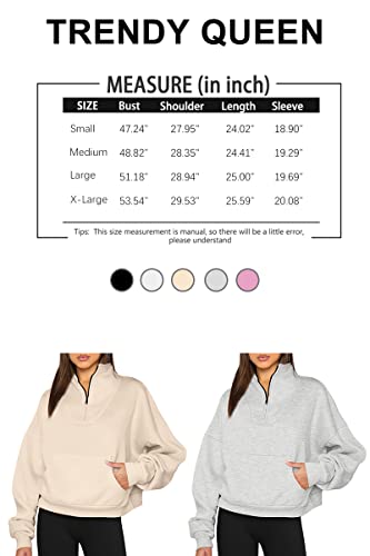 Trendy Queen Half Zip Sweatshirts Quarter Zip Pullover Hoodies for Women Oversized Fleece Soft Sweaters Comfy Fall Winter Clothes 2023 Y2K Greyblue