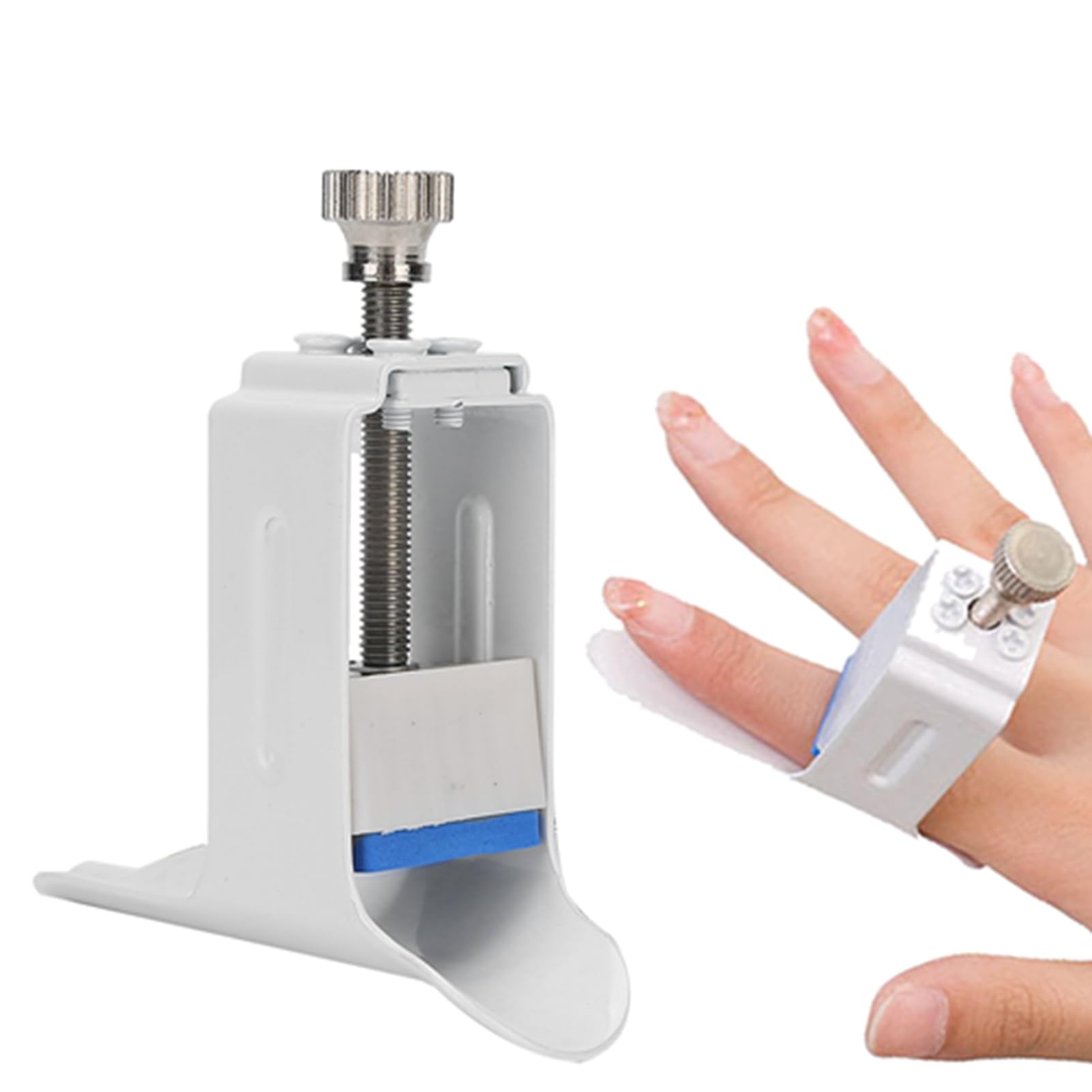 Dioche Finger Straightener Hand Injury Joint Support Brace, Finger Joint Straightener, Finger Rehabilitation Machine White Average