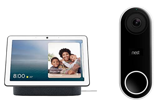 Google Nest Doorbell (Wired) Smart Wi-Fi Video Doorbell - Front Door Security Package Bundle (Charcoal Black)
