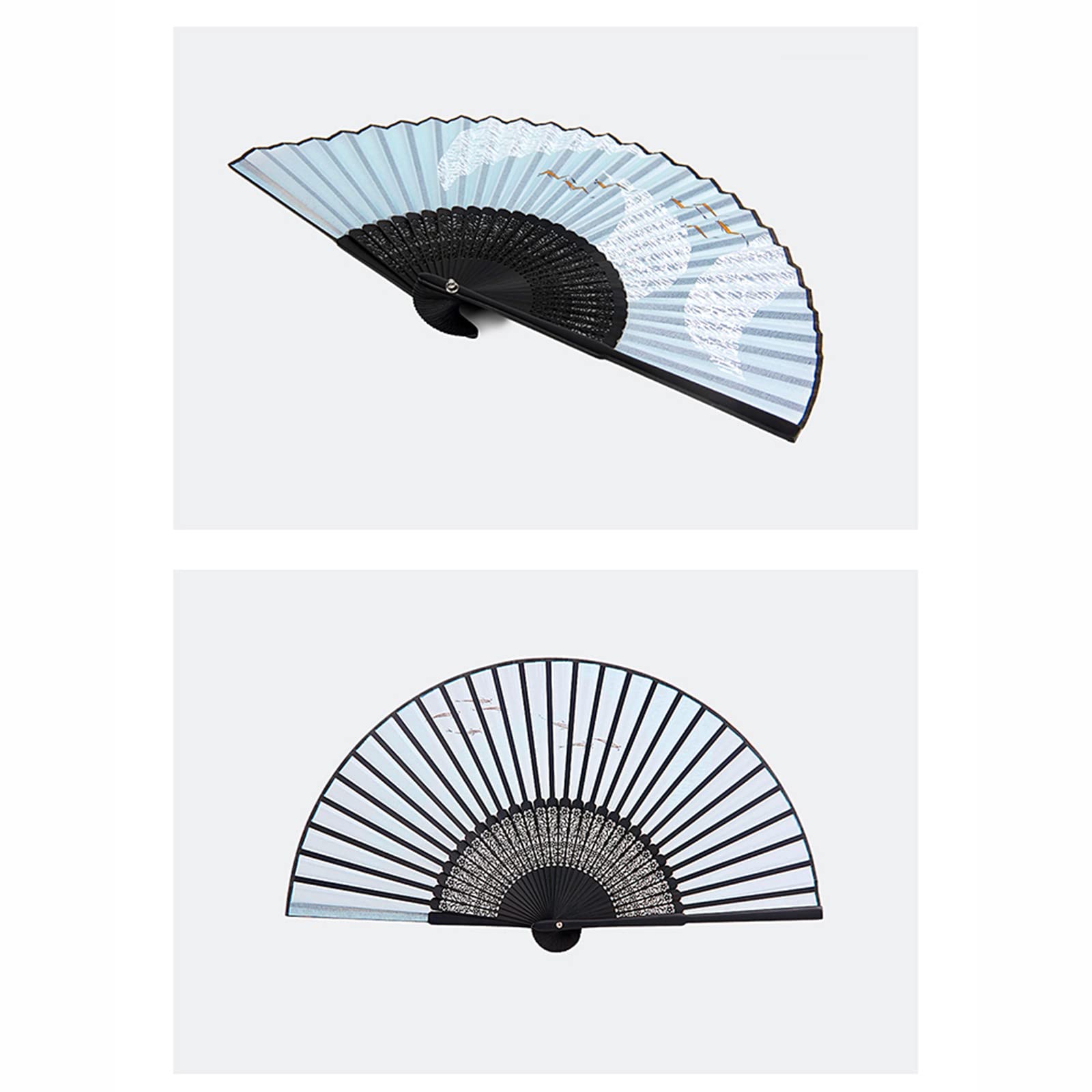 ERTUO Chinese style folding fan retro hollow fan daily portable Hanfu cheongsam accessories(Color:a)