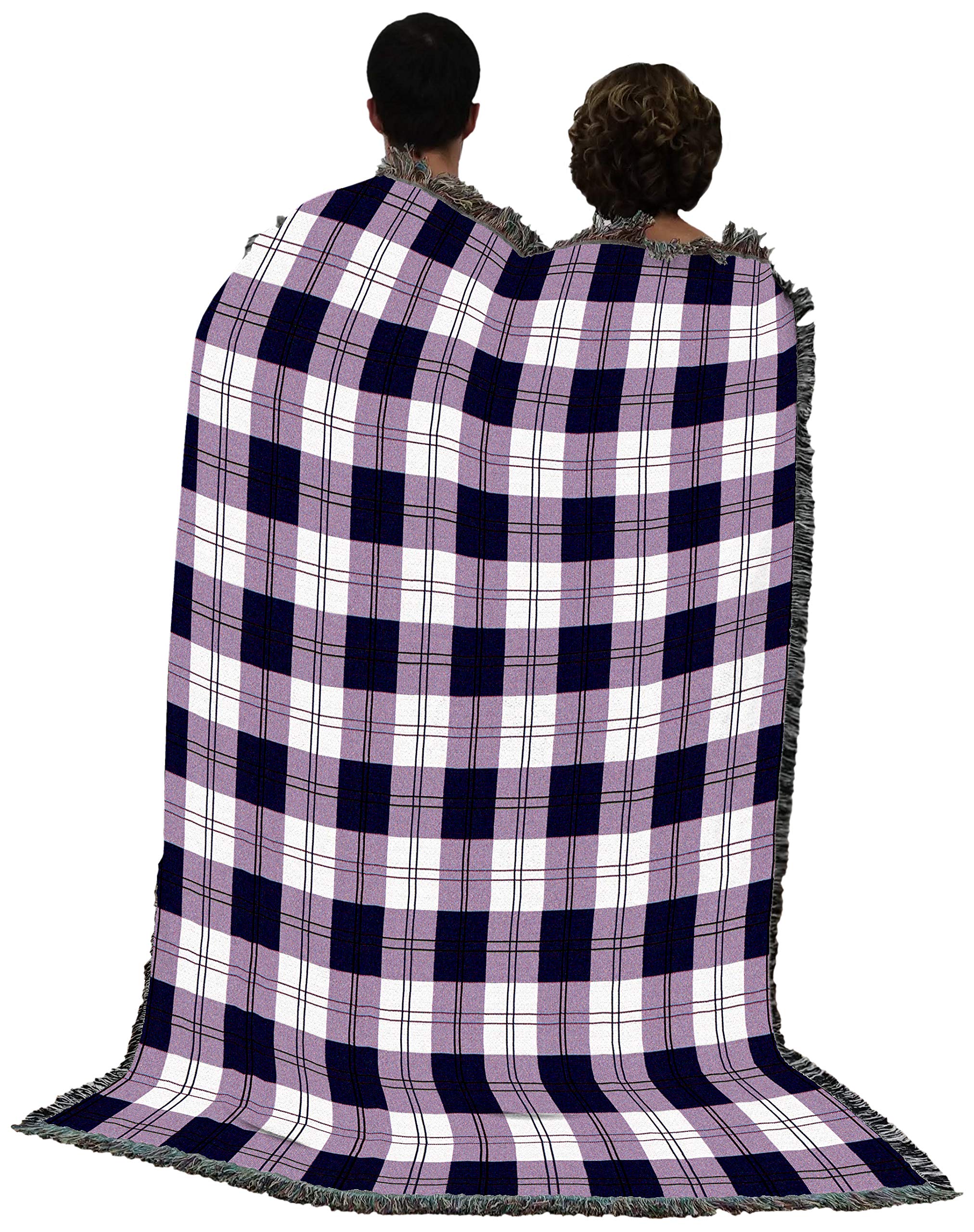 Pure Country Weavers Boysenberry Plaid Blanket - Gift Tapestry Throw Woven from Cotton - Made in The USA (72x54)