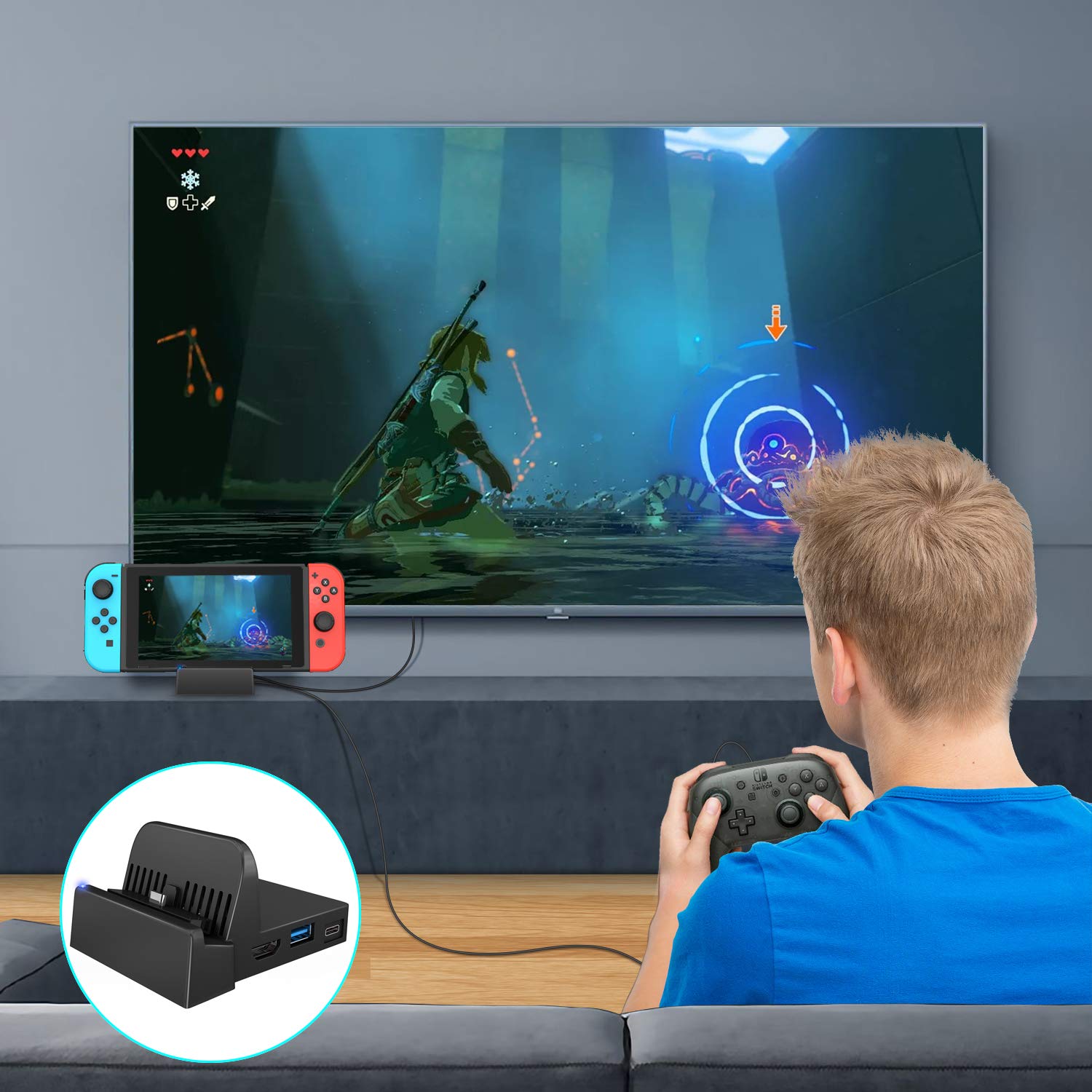 Feirsh Switch Docking Station for Nintendo Switch, TV Dock Station Replacement with HDMI and USB 3.0 Port for Nintendo Switch and OLED Model