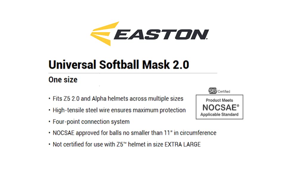 Easton | UNIVERSAL BATTING HELMET FASTPITCH SOFTBALL MASK 2.0