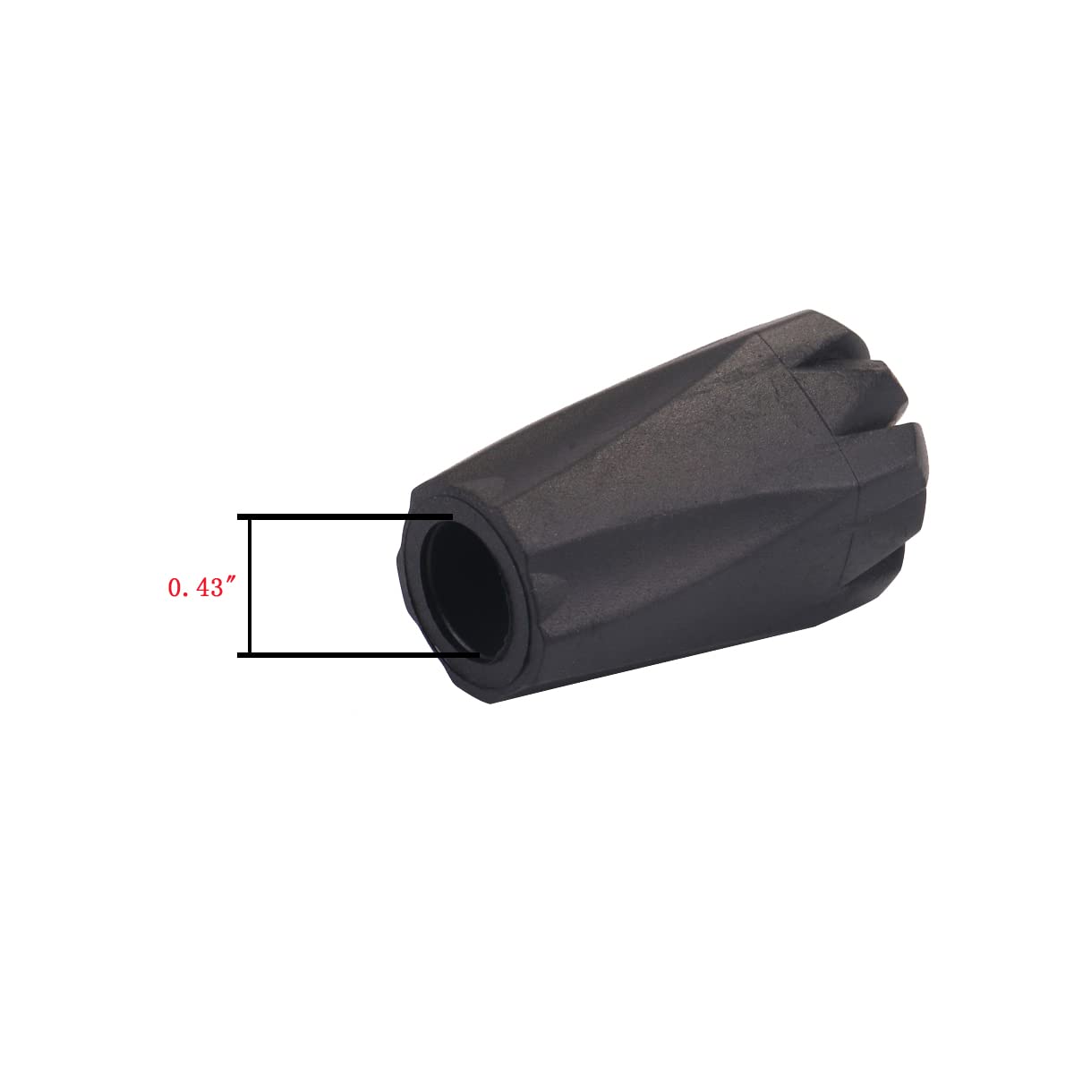 Diooid Hiking Pole Tips Extra Thick and Wear Resisting Trekking Pole Tips Replacement Pole Rubber Tip Protectors Fits Most Standard Hiking Poles with 11mm Hole Diameter Black