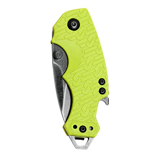 Kershaw Shuffle Lime (8700LIMEBW) Multifunction Pocket Knife; 2.4β BlackWash Stainless Steel Blade; K-Texture Grip, Liner Lock, Reversible Deep-Carry Pocketclip, Screwdriver, Bottle Opener; 2.8 OZ