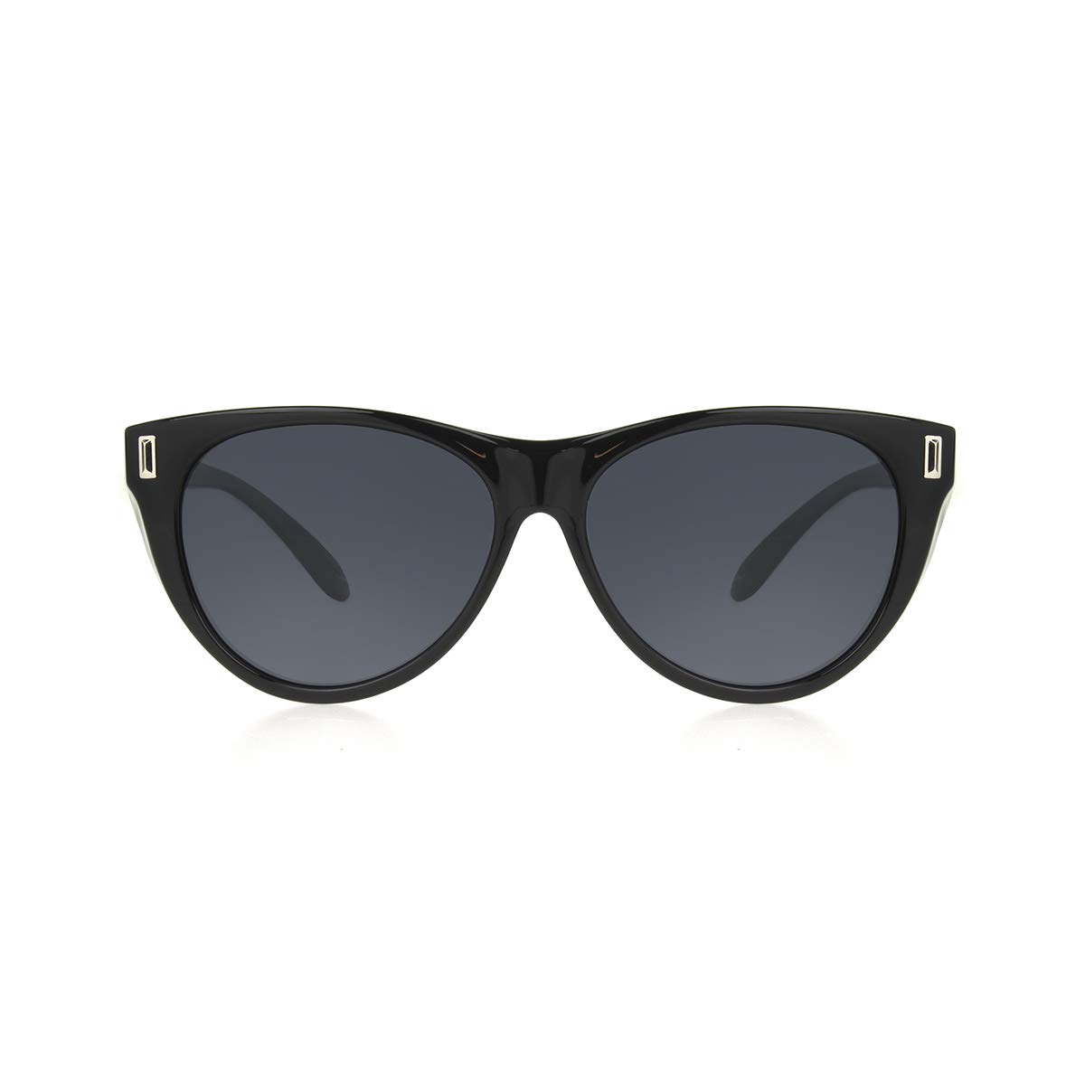 Dioptics Women's Solar Shield Frissell Fits Over Sunglasses Polarized Cat-Eye, Black, 54 mm