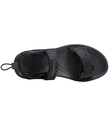 EZEREELL Men's Hiking Sandals, Comfortable Sport Walking Sandals Black 9