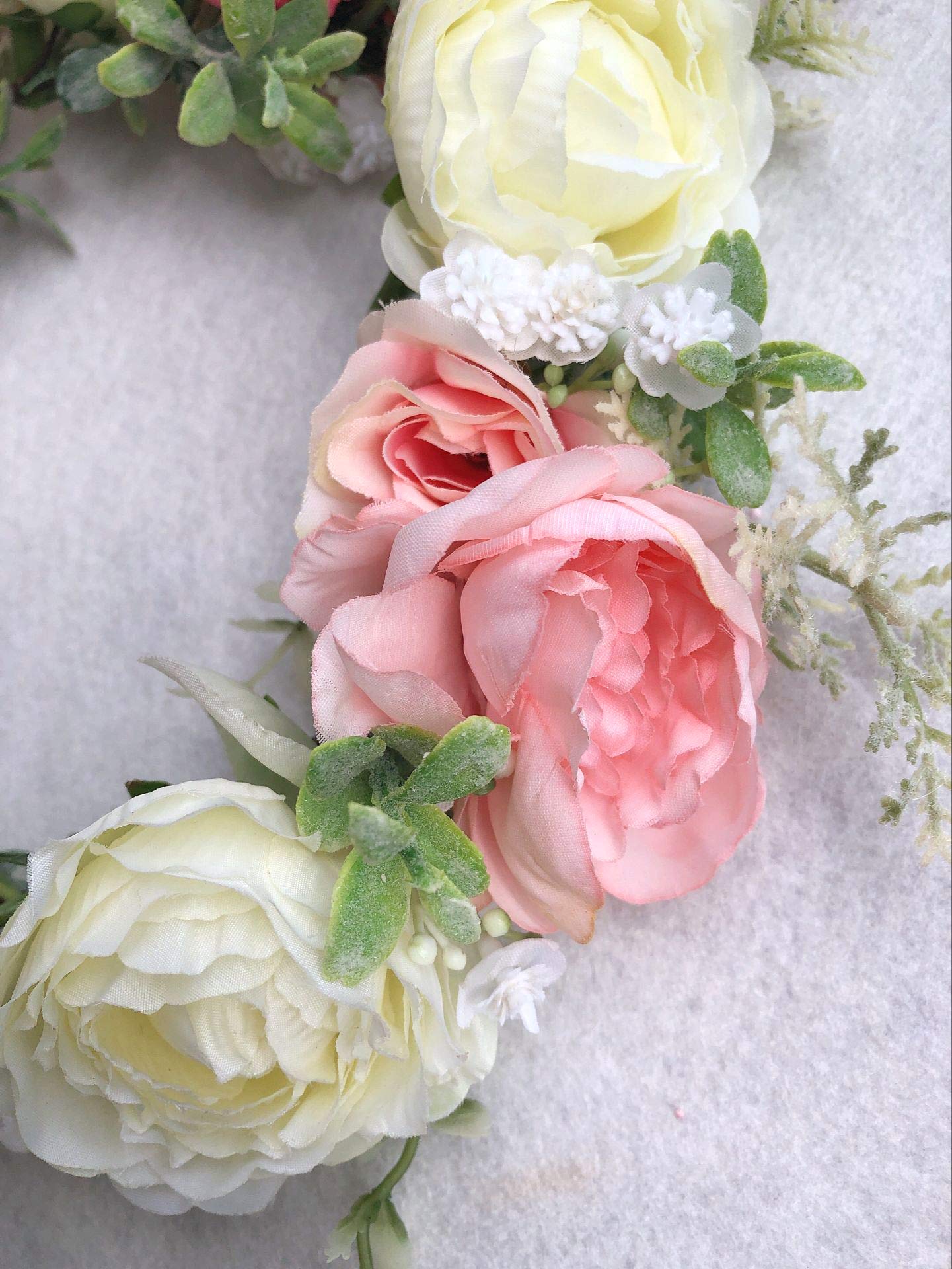 DDazzling Women Flower Headband Wreath Crown Floral Wedding Garland Wedding Festivals Photo Props (#Deep Purple)