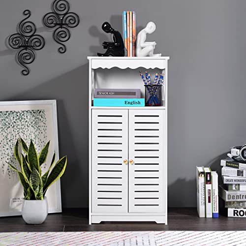 NOKAMW Bathroom Storage Cabinets,White Floor Cabinet,Home Waterproof Storage Furniture for Bedroom Kitchen Hallway,Cupboard Unit with Daily use Layer,75x24x34cm.