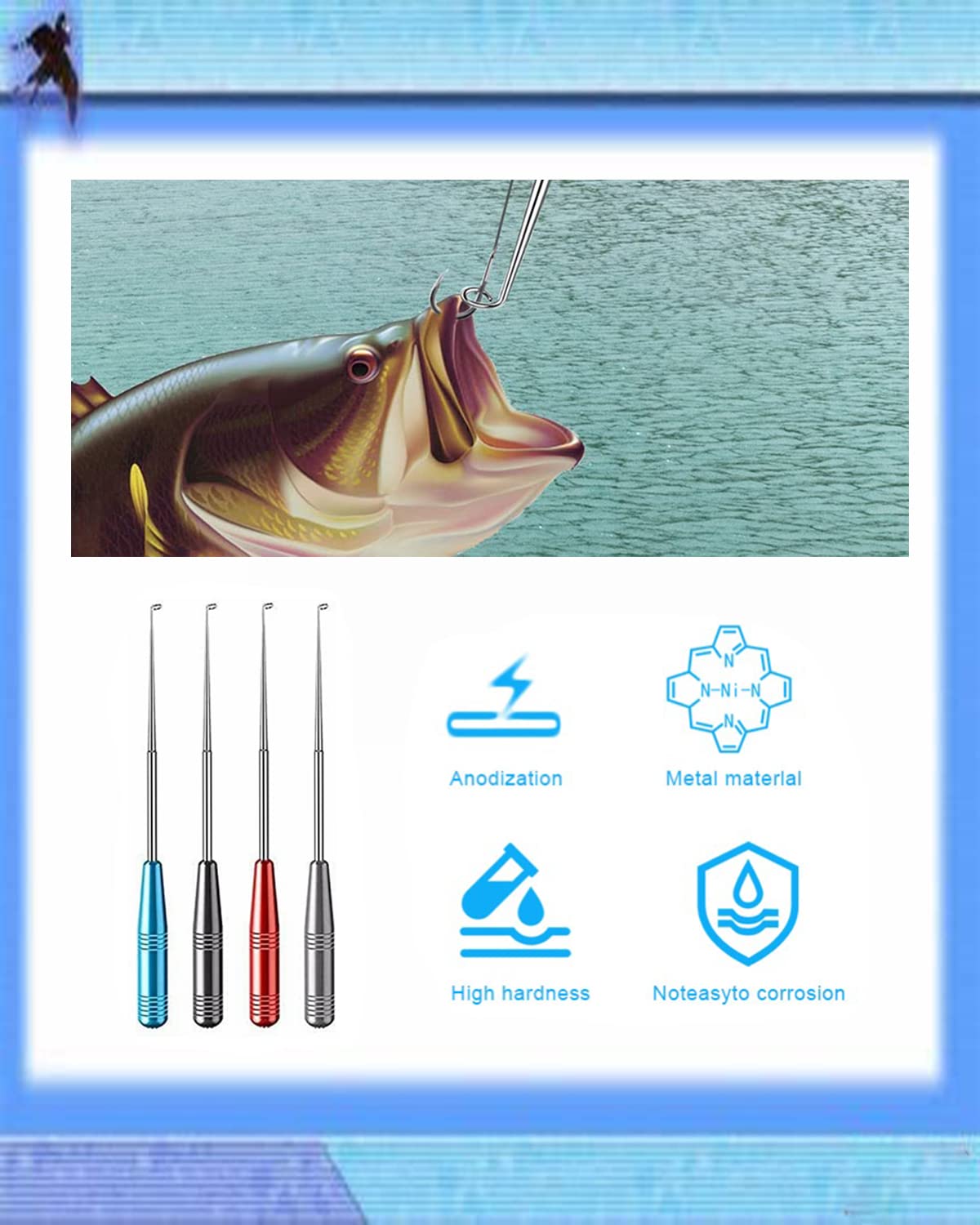 DDCHEN 2PCS Fish Hook Remover Device for Fishing,Fish Hook Separator Tools with Storage Tube.(Blue)