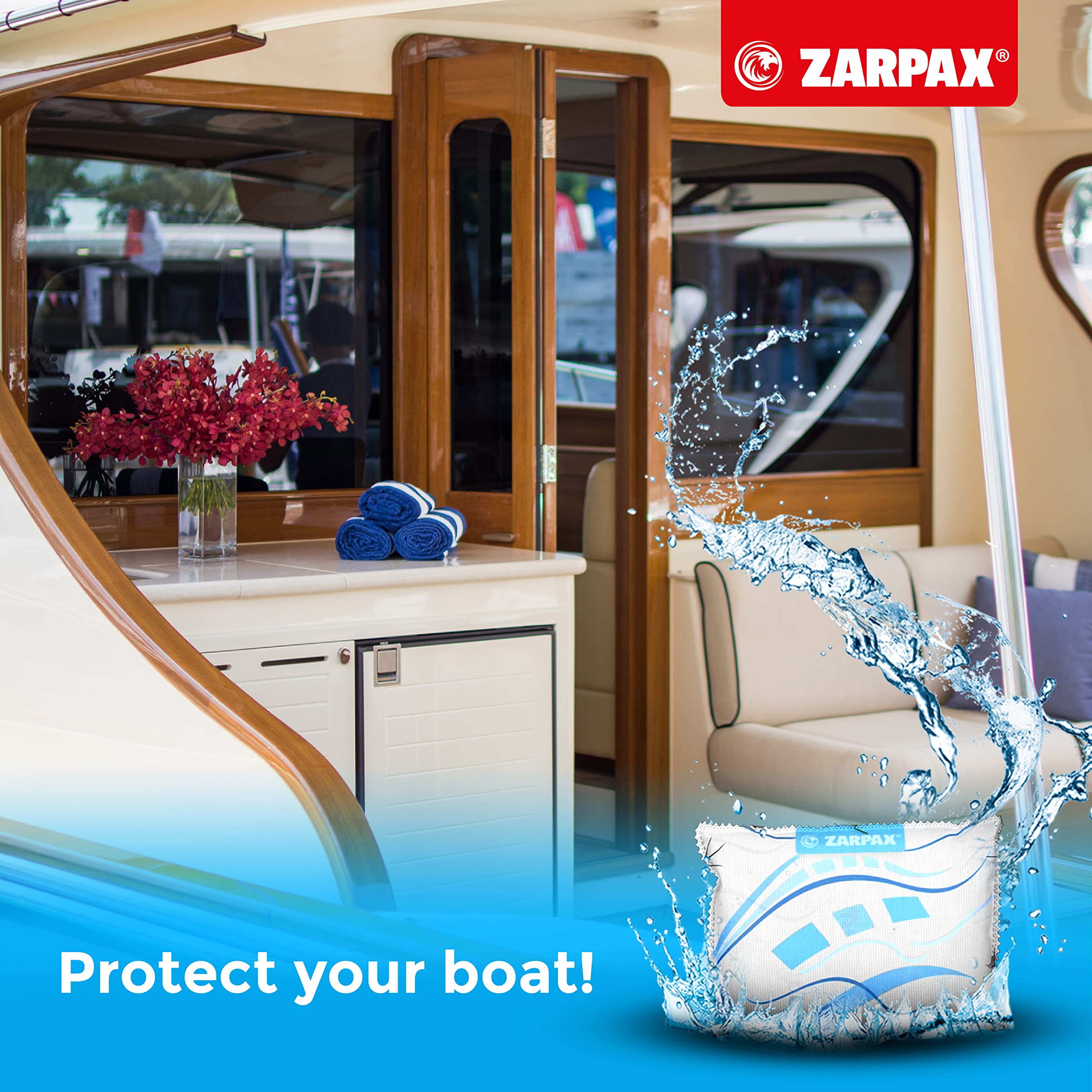 ZARPAX Car, RV & Boat Dehumidifier With Humidity Indicator | 16oz Set of 2 | Absorbs Moisture Condensation Damp Keeping Windscreens Clear | Odour Absorber 100% Leakproof | Boat Dehumidifier Bag