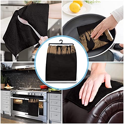 DuoPhi Kitchen Towels Set Giraffe Sunset Dish Towel Animal Print Dishcloths 2 Pack, 18x28 Inches Absorbent Soft Cotton Dish Cloths Bar Towels & Tea Towels, (LTL-210707-SLXM03391WJGBDPI)
