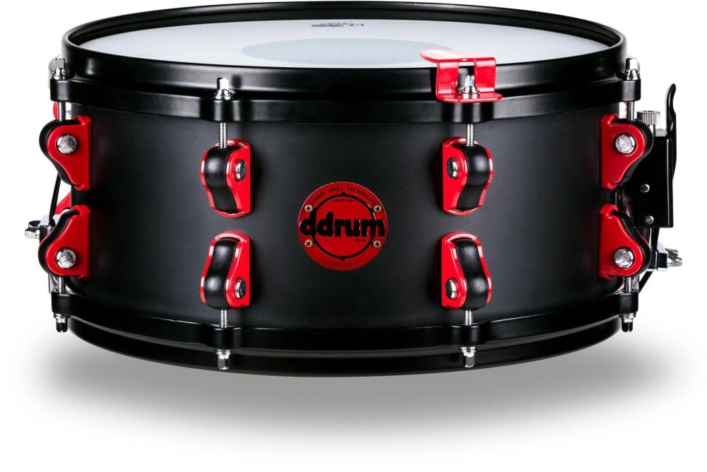 ddrum Hybrid Snare Drum with Trigger - 6 x 13 inch Black with Red Hardware