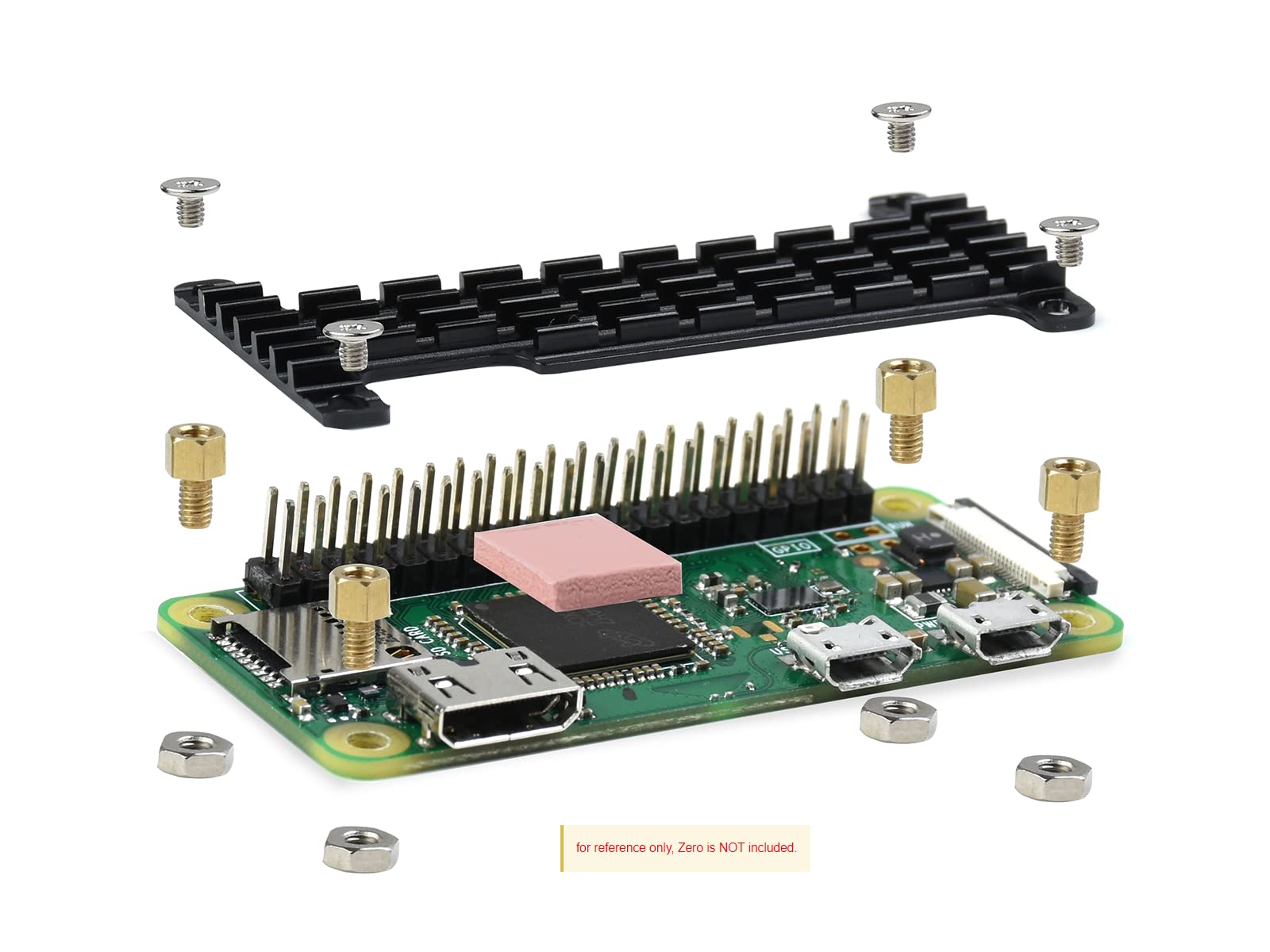Raspberry Pi Zero Heatsink, Aluminum Heatsink for Raspberry Pi Zero 2 W/Pi Zero 2 WH/Raspberry Pi Zero/Pi Zero W/Pi Zero WH