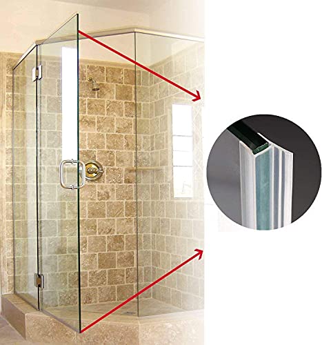 Glass Door Side Seal Strip 100 Inch Frameless Shower Door Side Sweep for 3/8 in Frameless Glass Door