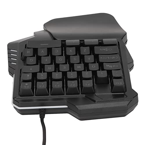 Goshyda Gaming Keyboard, Ergonomic 35 Keys One Handed LED Backlit Keypad, Suitable for Win 2000, Win XP, for Win ME, for Vista, for Win 7, for Win 8, for Android, for Linux, for OS X